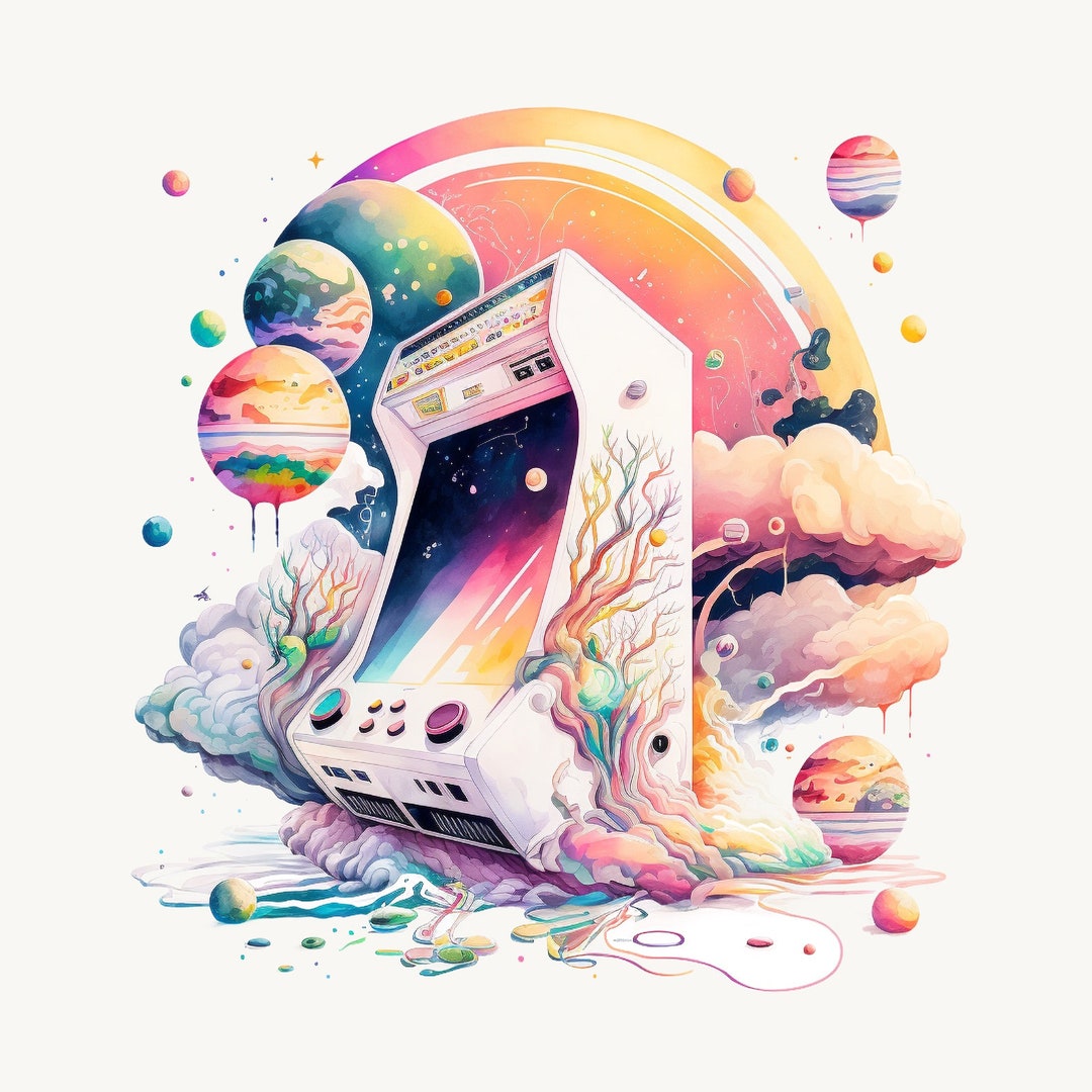 Retro Arcade Game Art Print / Space Arcade Art / Gamers Art / Gaming ...