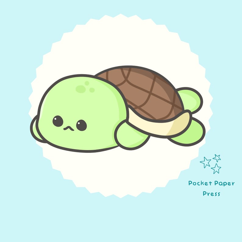 Kawaii Sea Turtle Clipart Sea Turtle Vector Turtle | Etsy