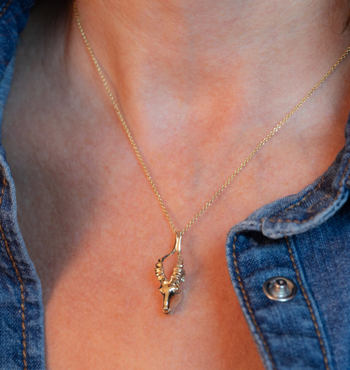 14K Gold Capricorn Pendant Solid Gold Sea Goat Zodiac Sign | Etsy