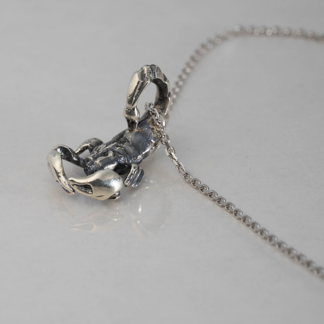 Scorpio Necklace, Zodiac Scorpion Pendant, 925 Sterling Silver Art ...