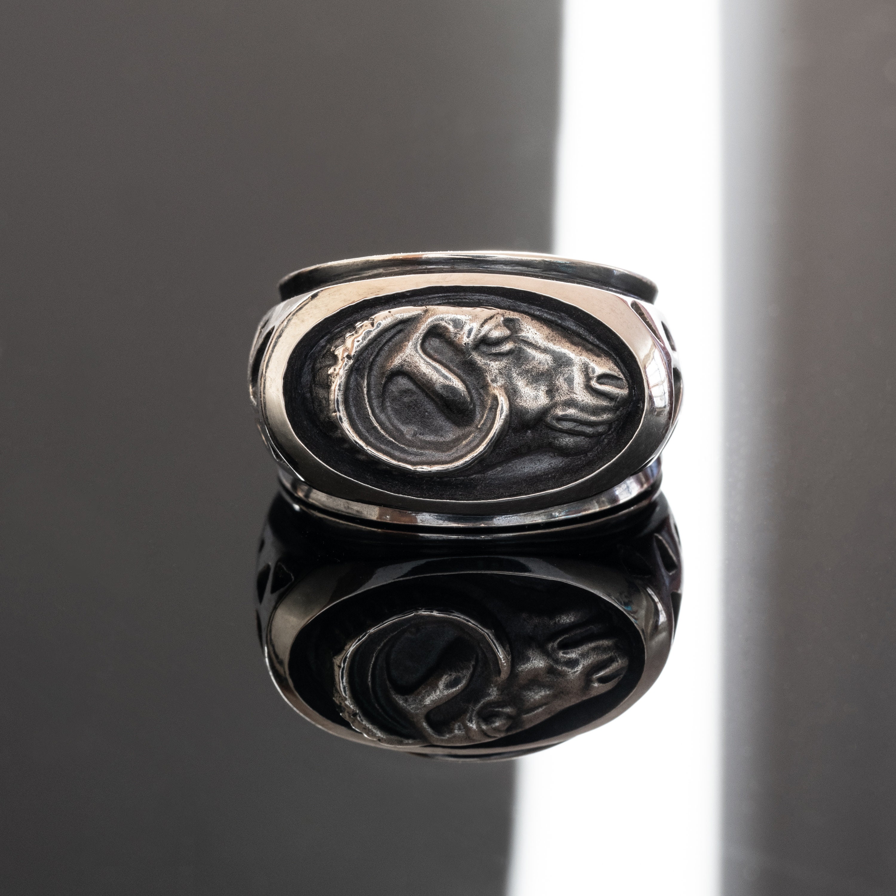 Ram Ring Solid 925 Sterling Silver Aries Zodiac Signet Ring - Etsy
