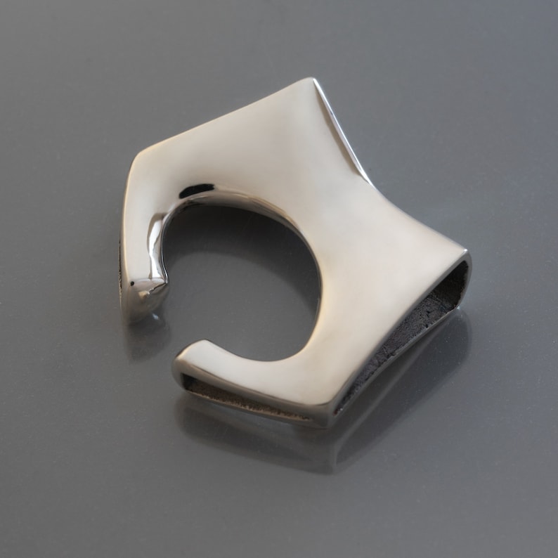 925 Silver Abstract Ear Cuff, No Piercing Sterling Silver Cuff Earring ...