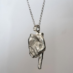 The Finger Necklace, 925 Sterling Silver Middle Finger Pendant, F-you ...