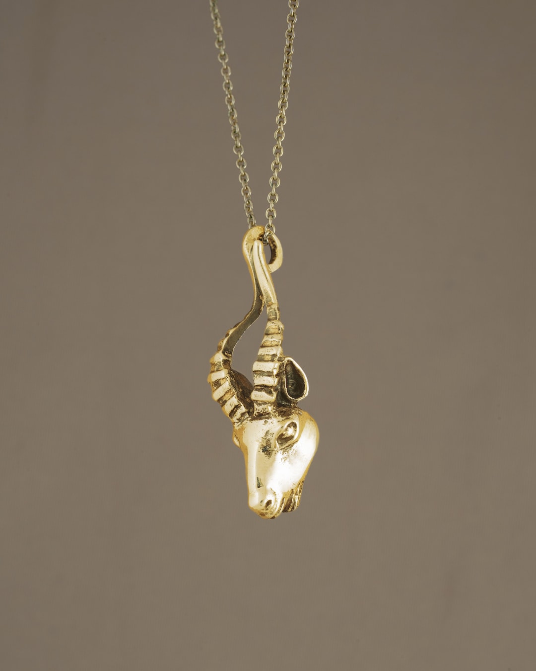 14K Gold Capricorn Pendant, Solid Gold Sea Goat Zodiac Sign Necklace ...