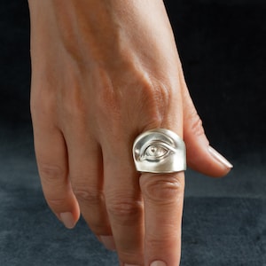925 Eye Statement Ring, All Seeing Eye Ring, Third Eye Ring, Inner Eye ...