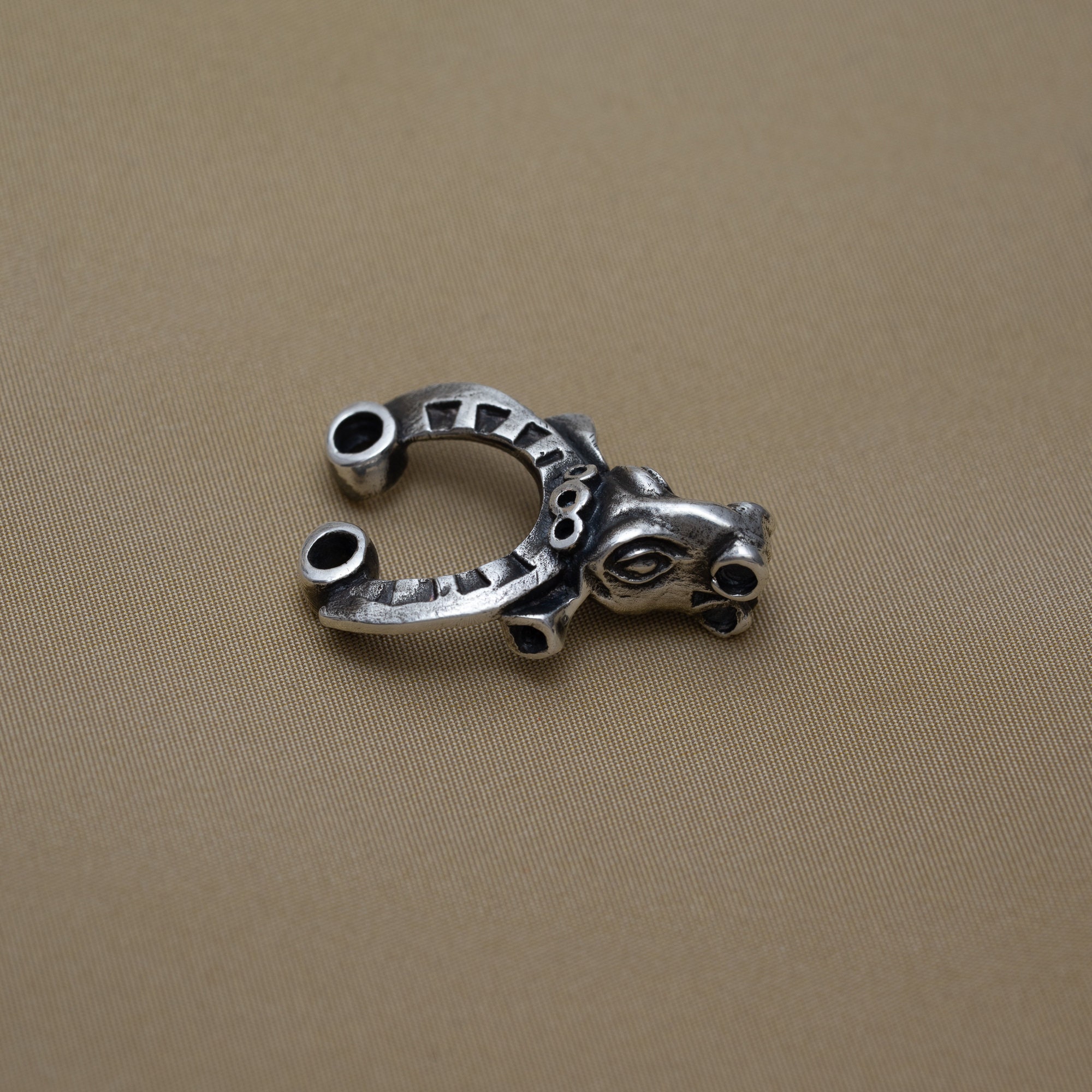 Taurus Bull Modern Ear Cuff, Ox Talisman No Piercing 925 Sterling ...