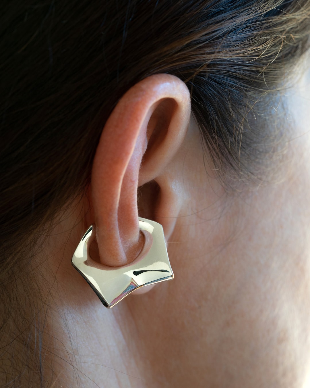 925 Silver Abstract Ear Cuff, No Piercing Sterling Silver Cuff Earring ...
