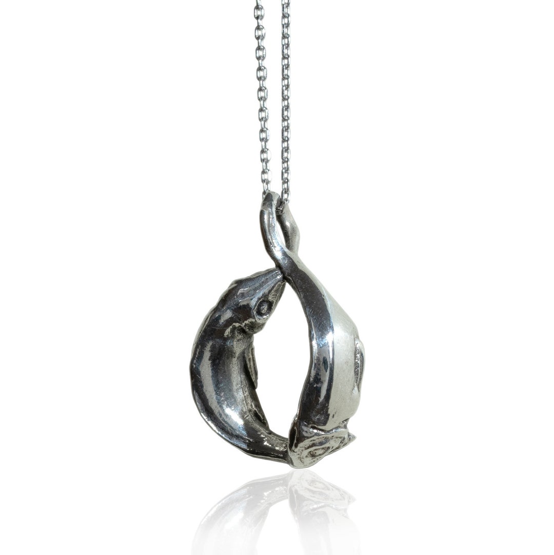 Pisces Necklace Sterling Silver Fish Necklace, Pisces Fish Zodiac ...