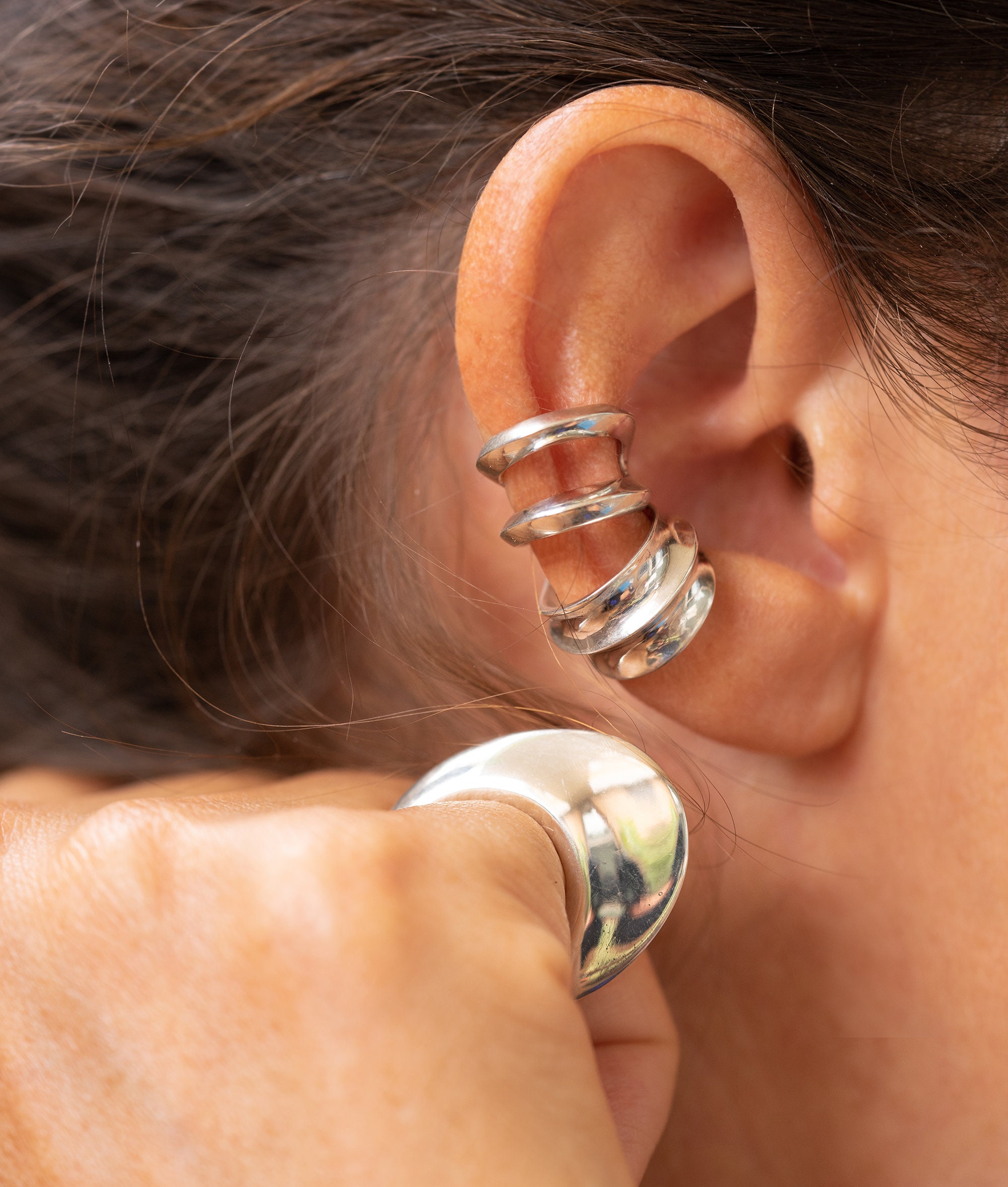 925 Silver Eclipse Pinky Ring, Minimalist Design Shiny Polished Little ...