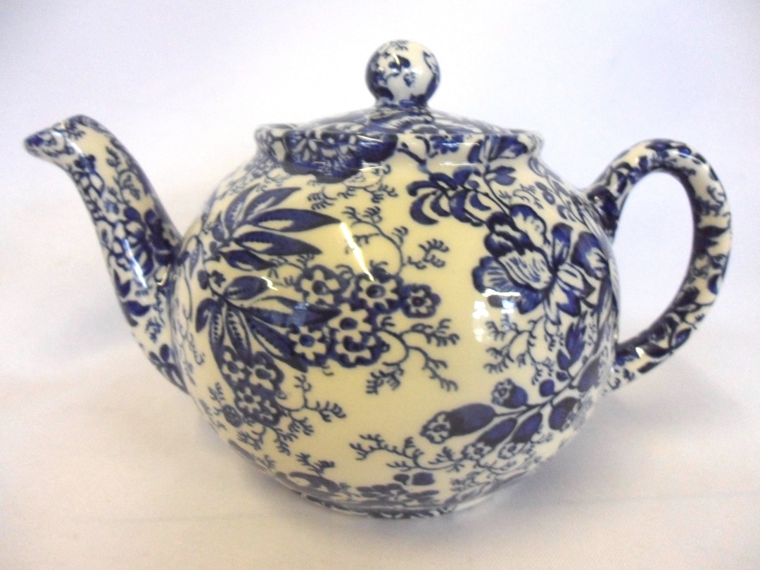 Heron Cross Pottery 2 Cup Teapot in Blue Glazed Oriental - Etsy
