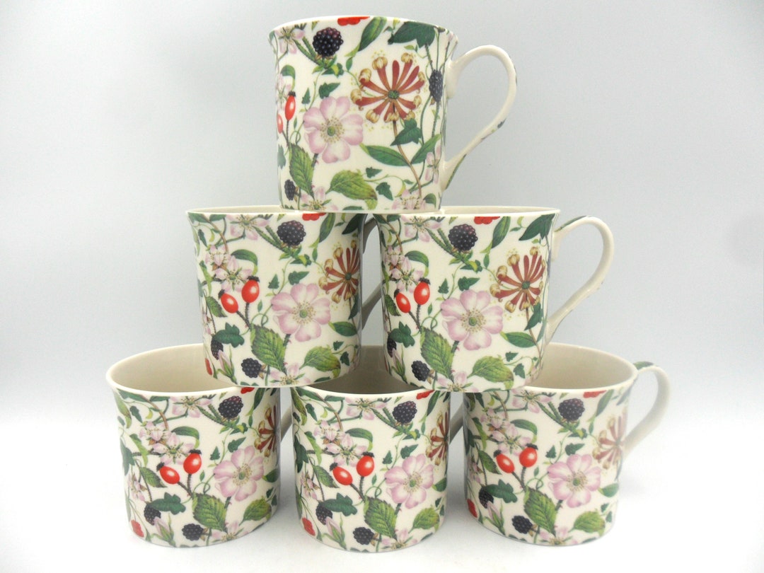 Set of 6 Hedgerow Bramble Design Palace Mugs. - Etsy UK