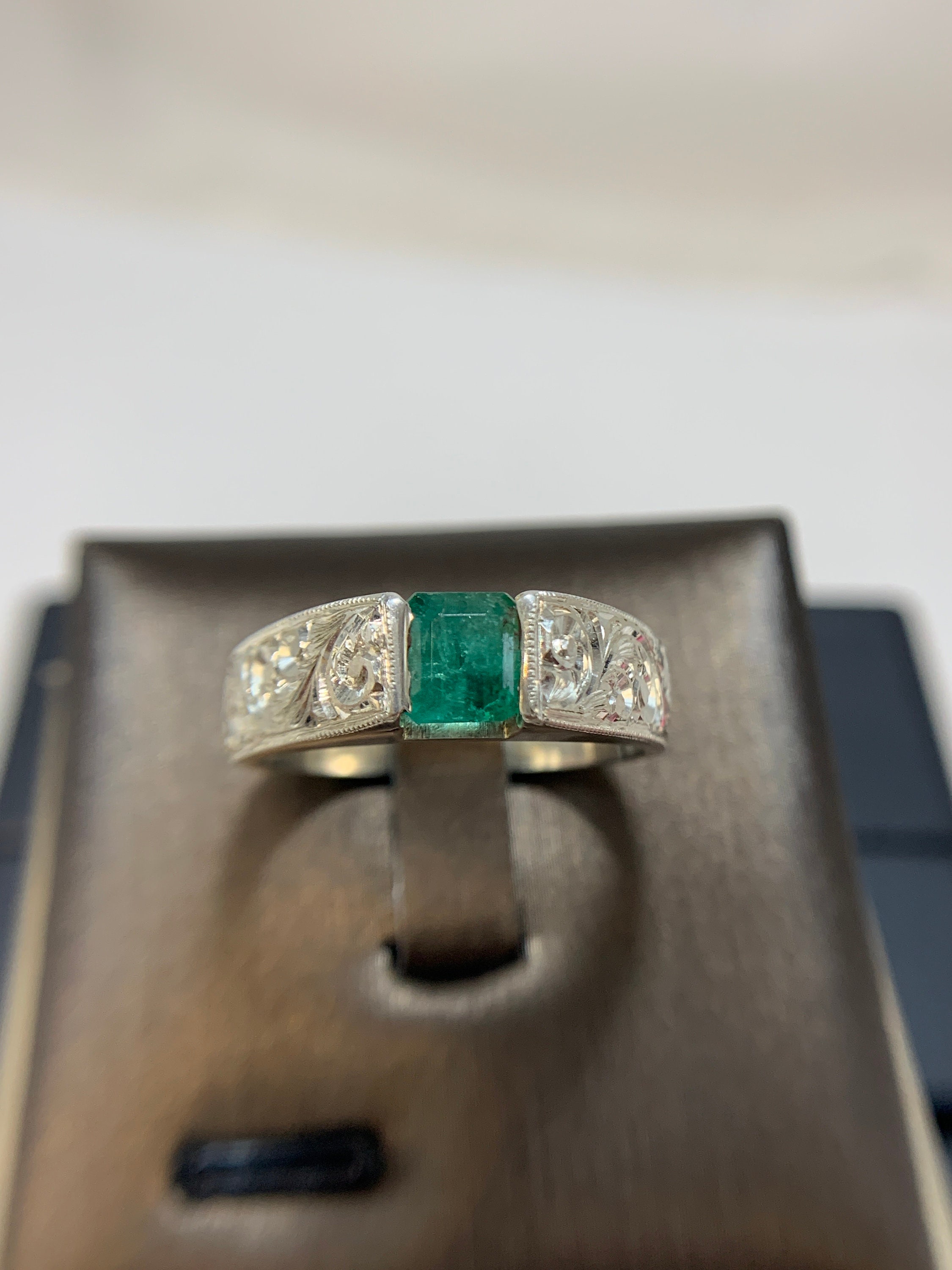 Emerald Ring . Natural Emerald Ring . Gents Emerald Ring . Natural ...