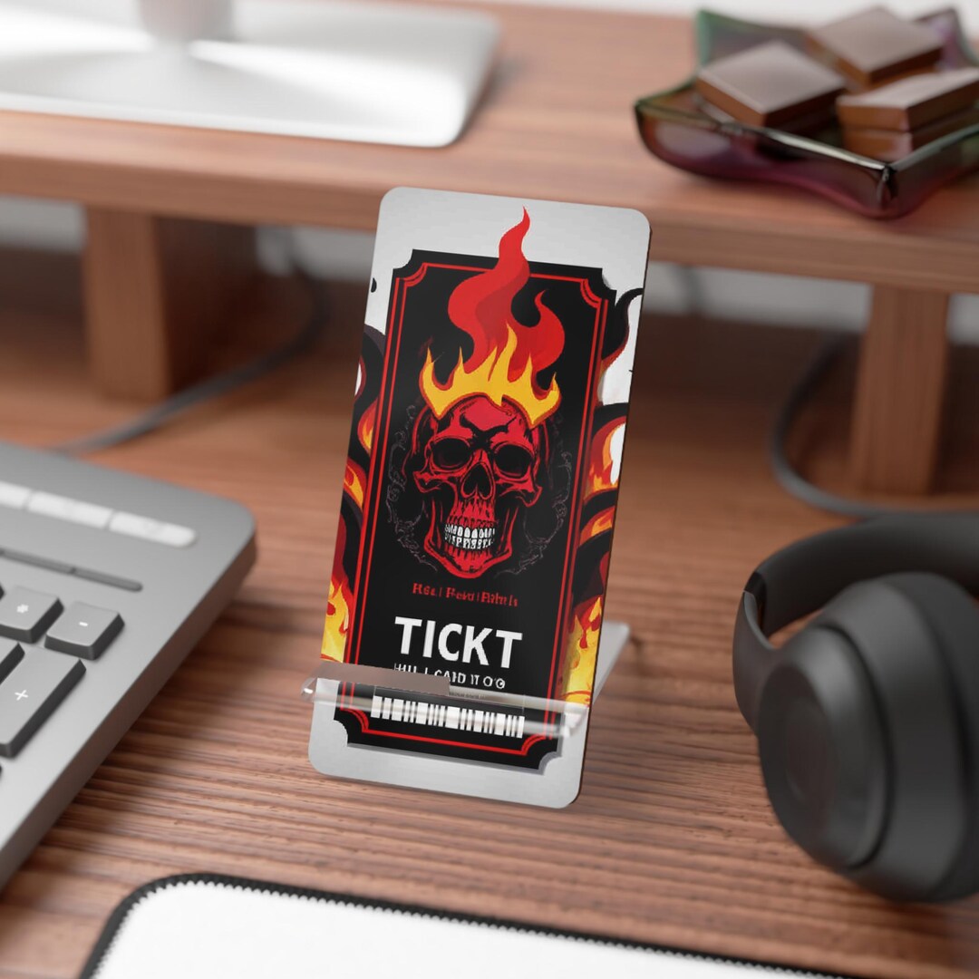 Flaming Skull Ticket Mobile Display Stand for Smartphones - Etsy