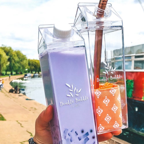 Bubble Tea Reusable Bottle Milk Carton Water Bottle Milk - Etsy