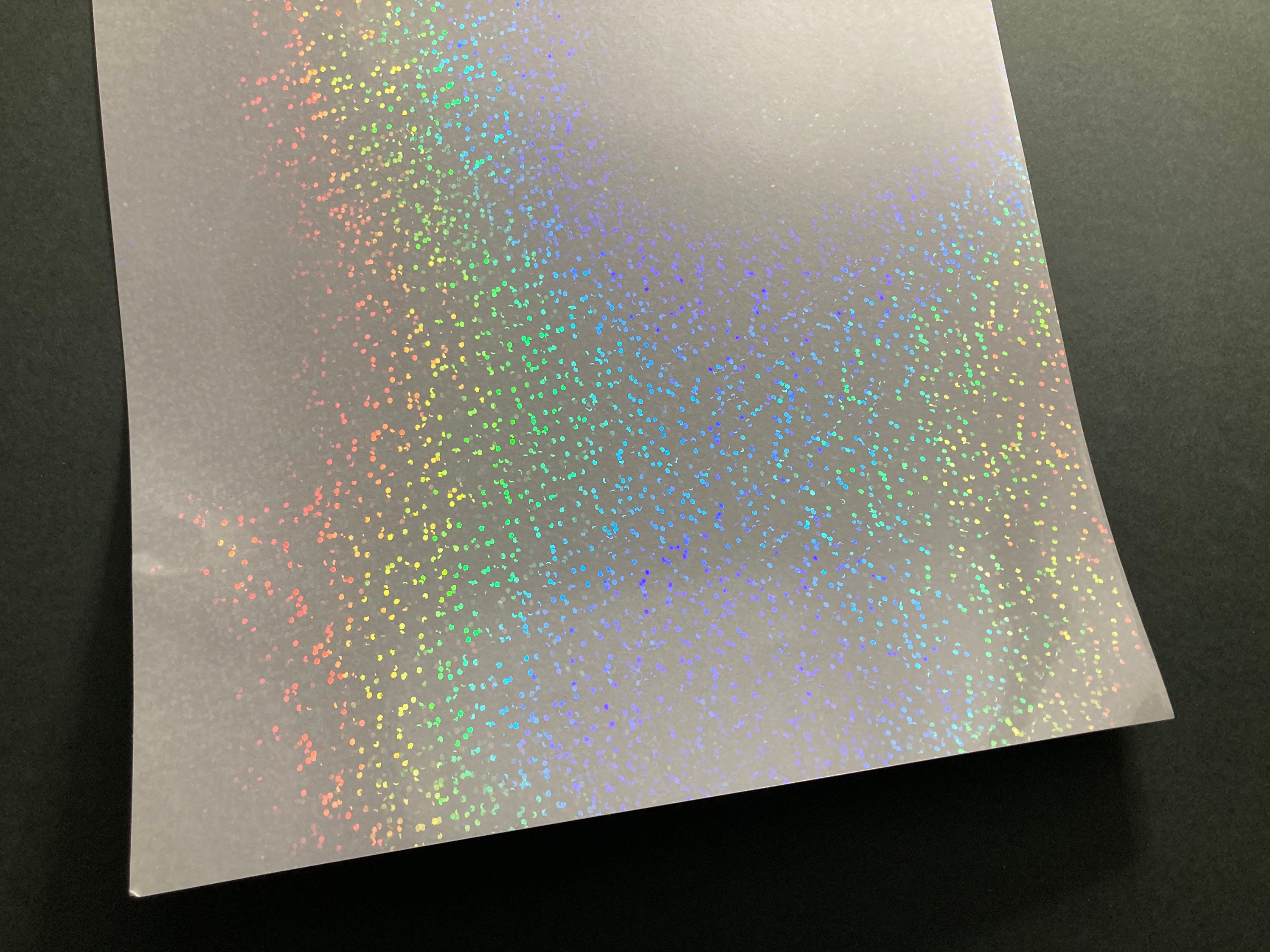4 Sheet Pack - Self Adhesive Holographic Vinyl Overlay Dot Transparent ...