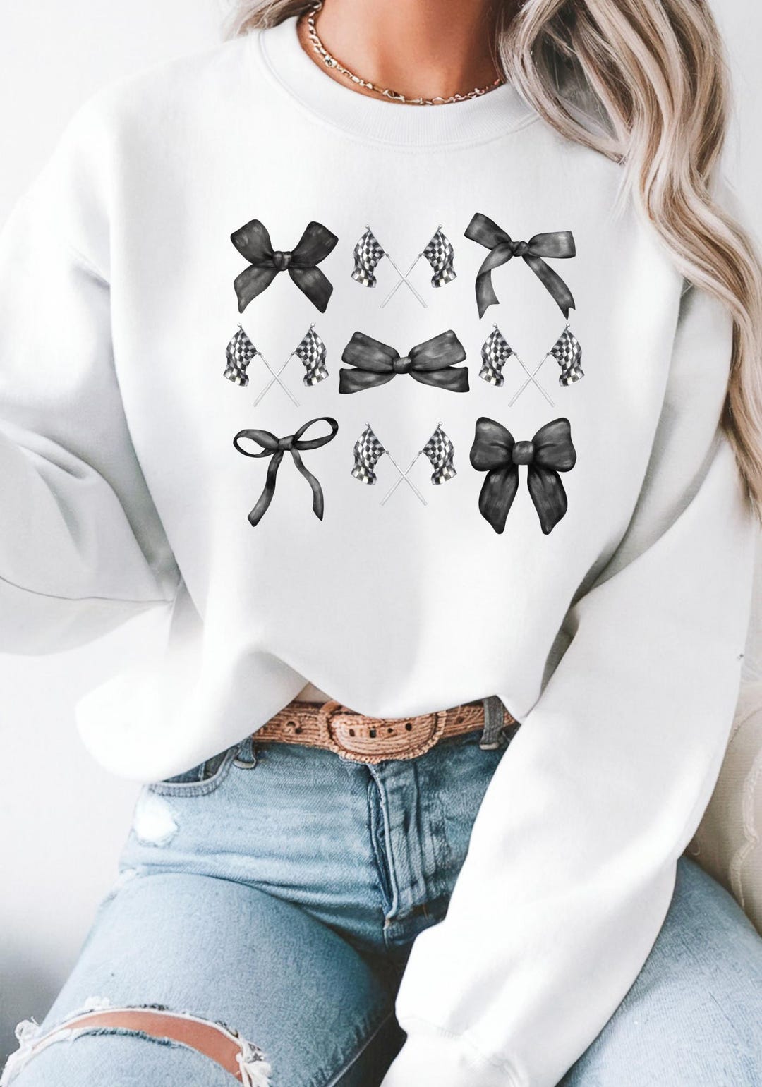 Girly Racing Bows Checkered Flag Black | PNG Digital Download ONLY - Etsy
