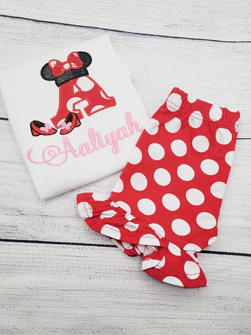Minnie Mouse Outfit/pants and Shirt Outfit/personalized - Etsy