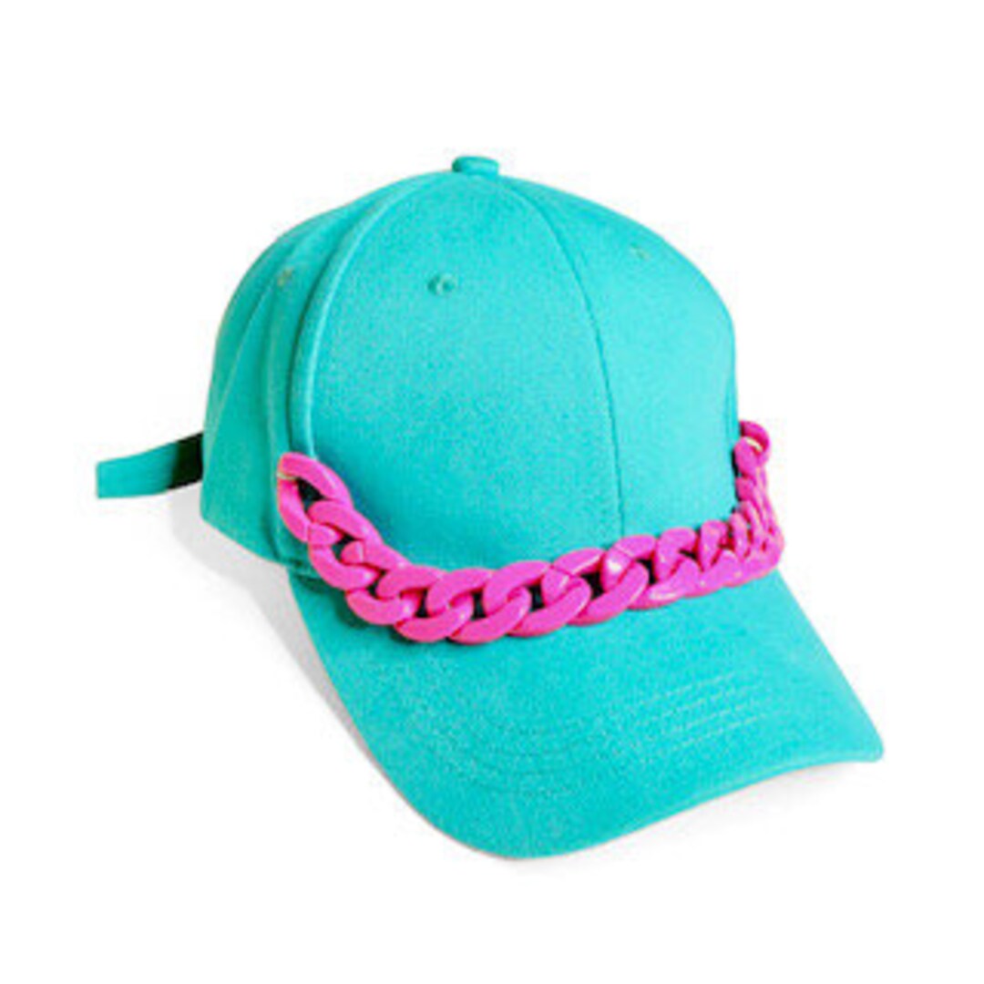 Green Pink Chain Link Baseball Cap - Etsy