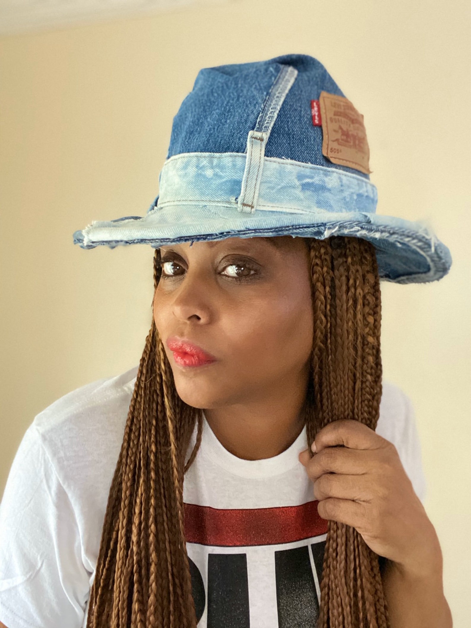 Womens Vintage Levis Denim Hat Fedora Custom - Etsy