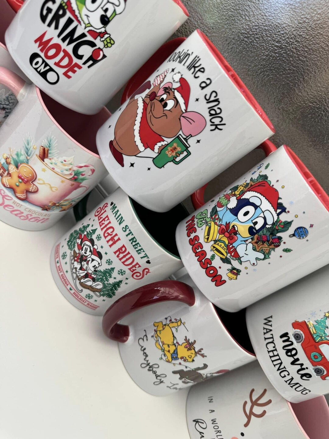 Christmas Movie Disney Bluey Reindeer Gingerbread Hot Chocolate Mugs ...