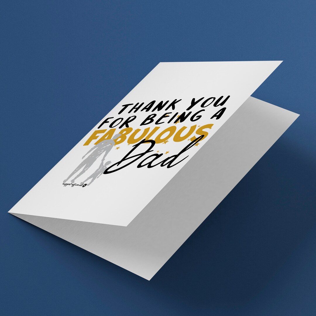 Dad Birthday Card, Fathers Day Card /thank You Dad Card. A Wonderful ...