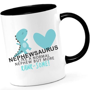 Funny Nephew Mug Nephewsaurus Dinosaur Cup Cups Xmas Birthday Christmas ...
