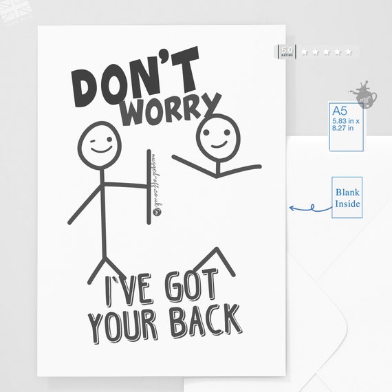 Thank You Card I've Got Your Back Funny | Etsy