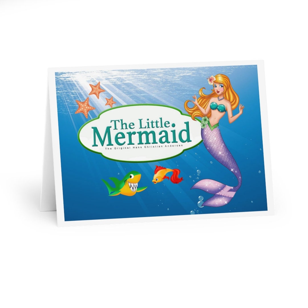 Little Mermaid Greeting Cards (5 Pack) - Etsy