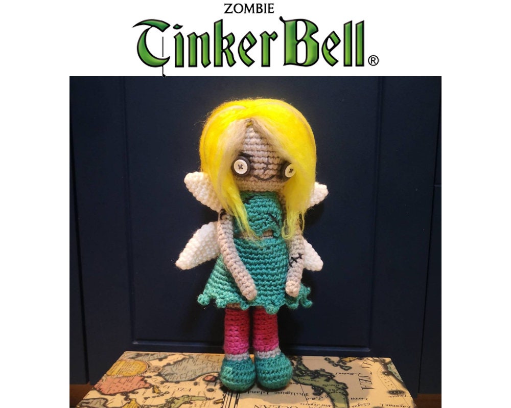 Collectible LIMITED EDITION Zombie Tinker Bell® Authentic Crochet Doll ...