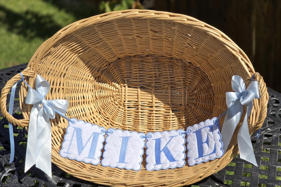 Custom Quilted Embroidered Baby Name Banner: Nursery Decor, Birthday ...