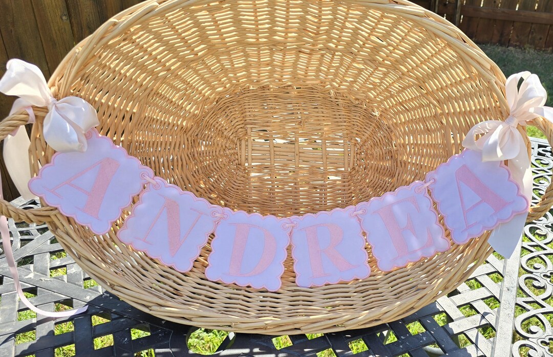 Custom Baby Name Banner Custom Embroidered Nursery Name Decor Birthday ...