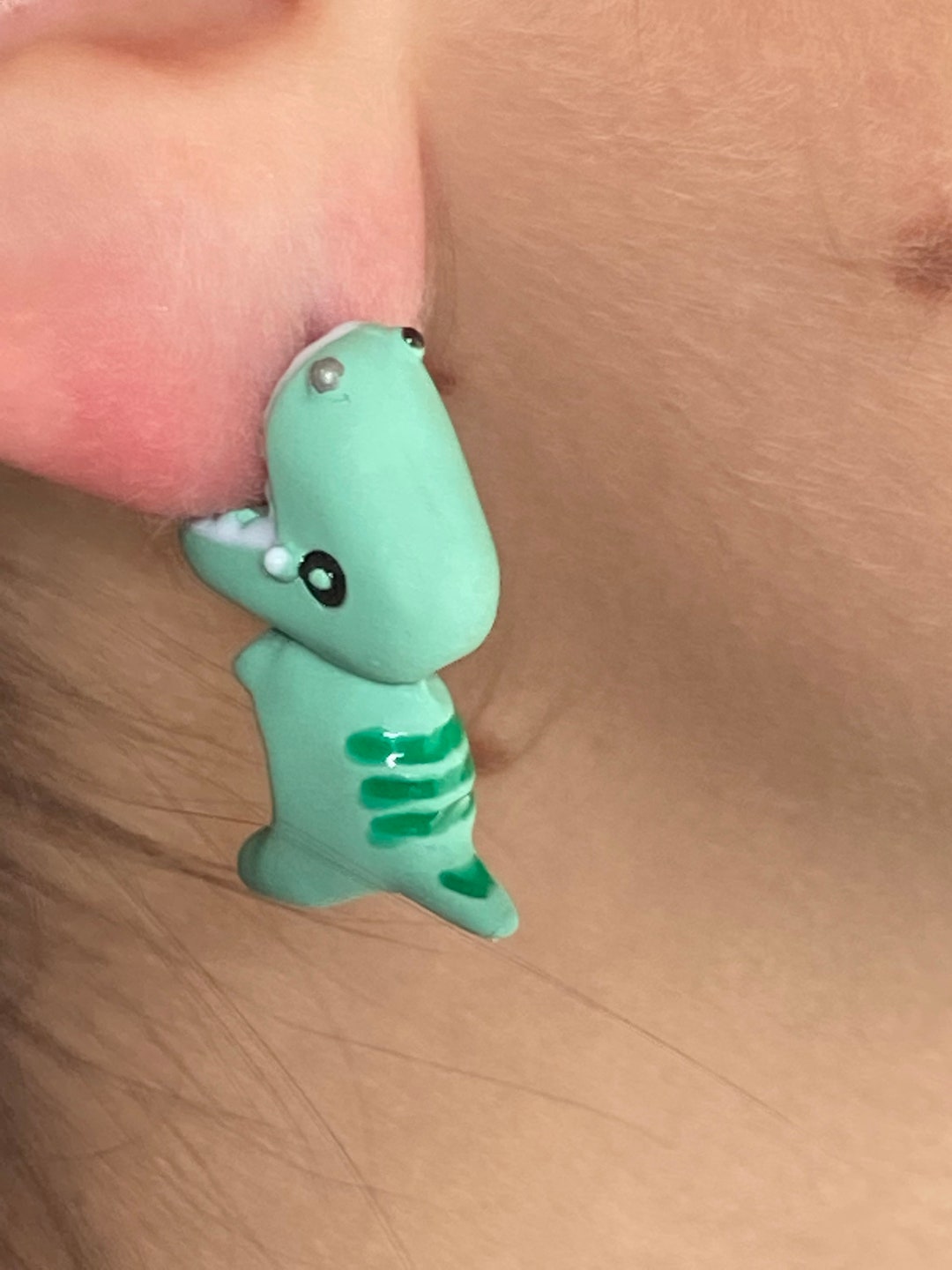 Cute T-rex Bite Polymer Clay Earrings - Etsy UK