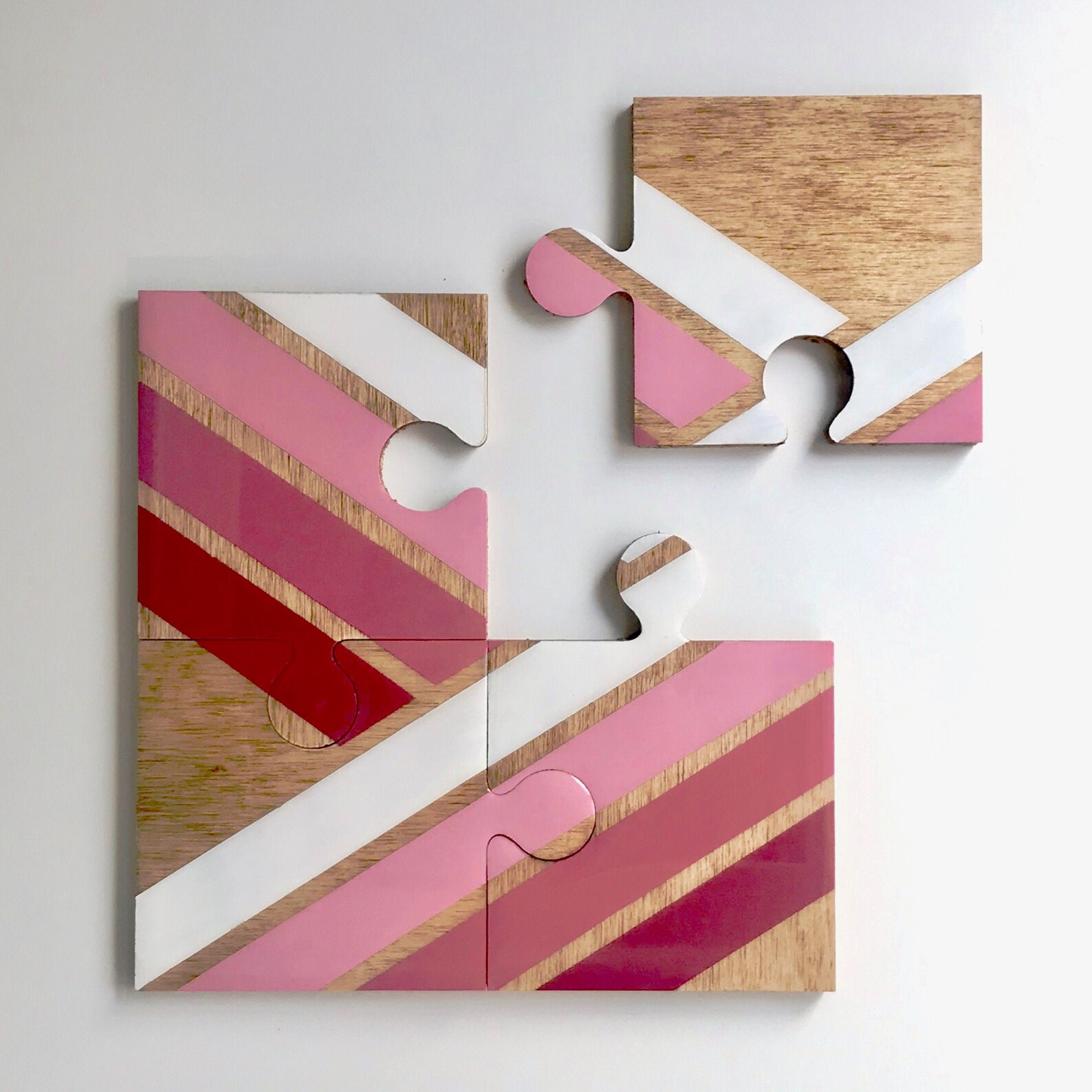 Puzzle Piece Coasters: Pink Trivet - Etsy Canada