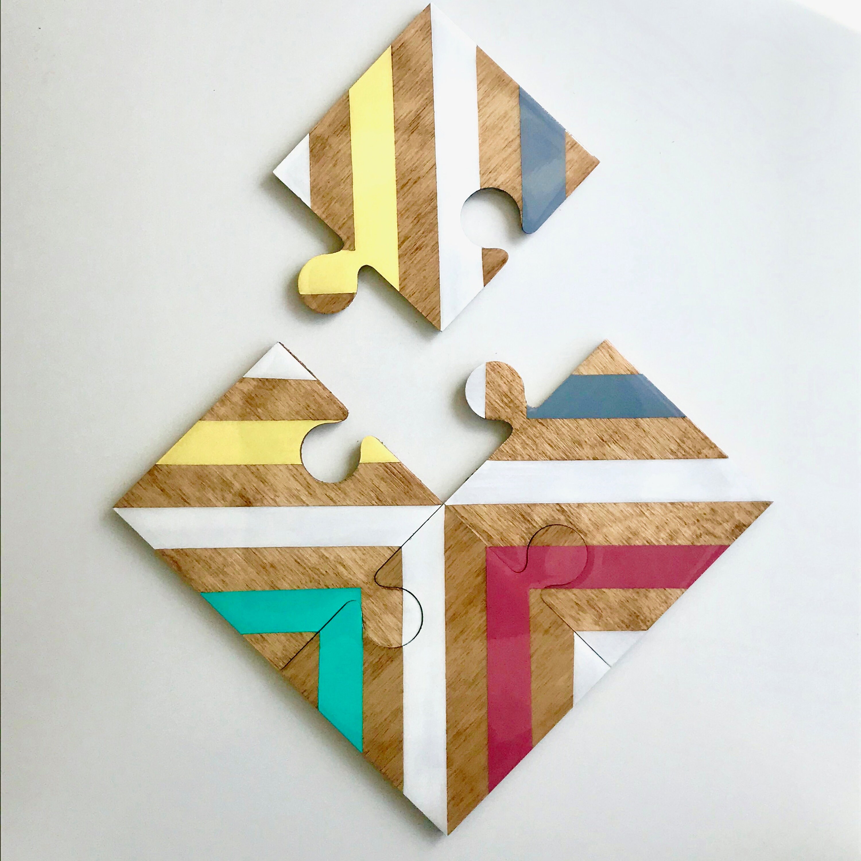 Puzzle Piece Coasters: Trivet multicolor - Etsy España