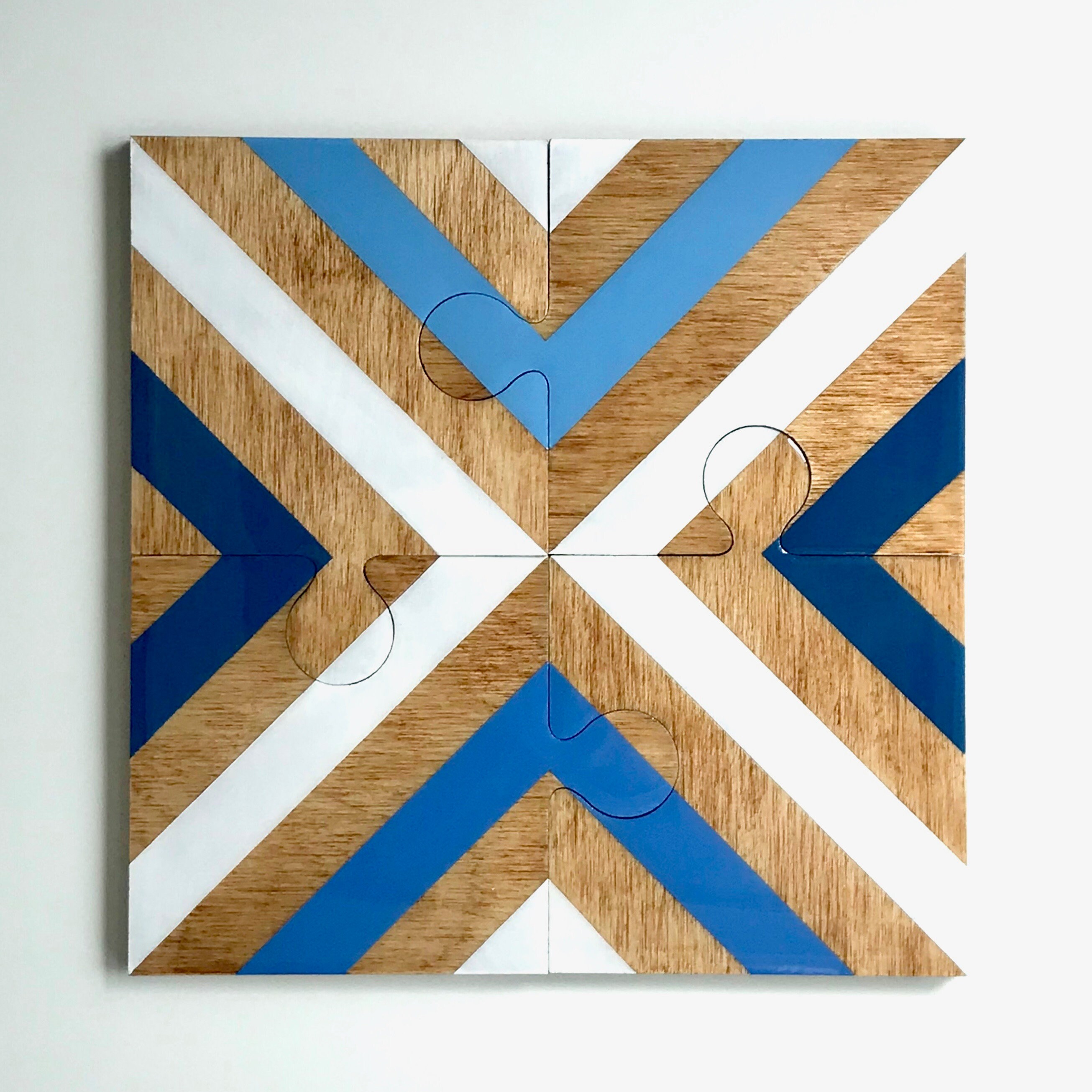 Puzzle Piece Coasters: Blue Trivet - Etsy