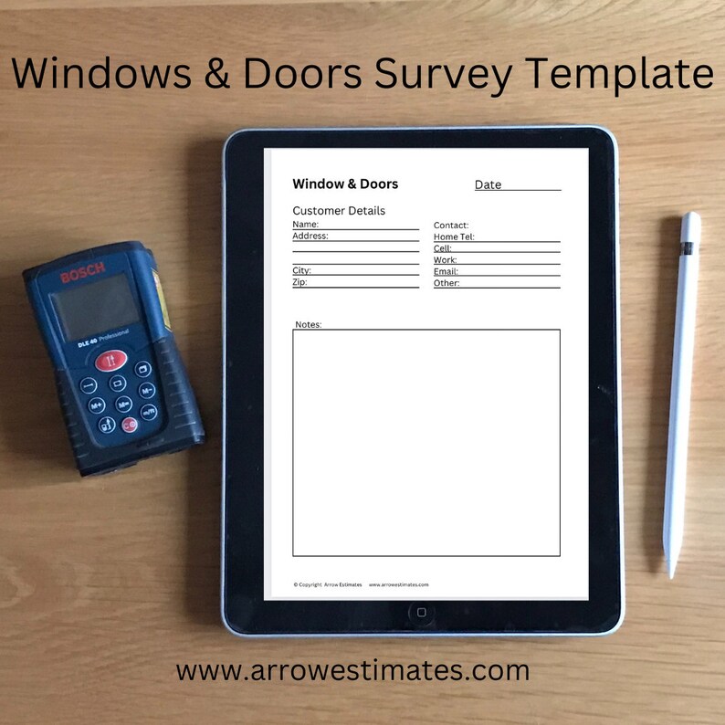 Window and Door Measuring Template - Etsy