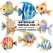 Watercolor Tropical Fish Clipart, 20 High Quality PNG and SVG Files ...