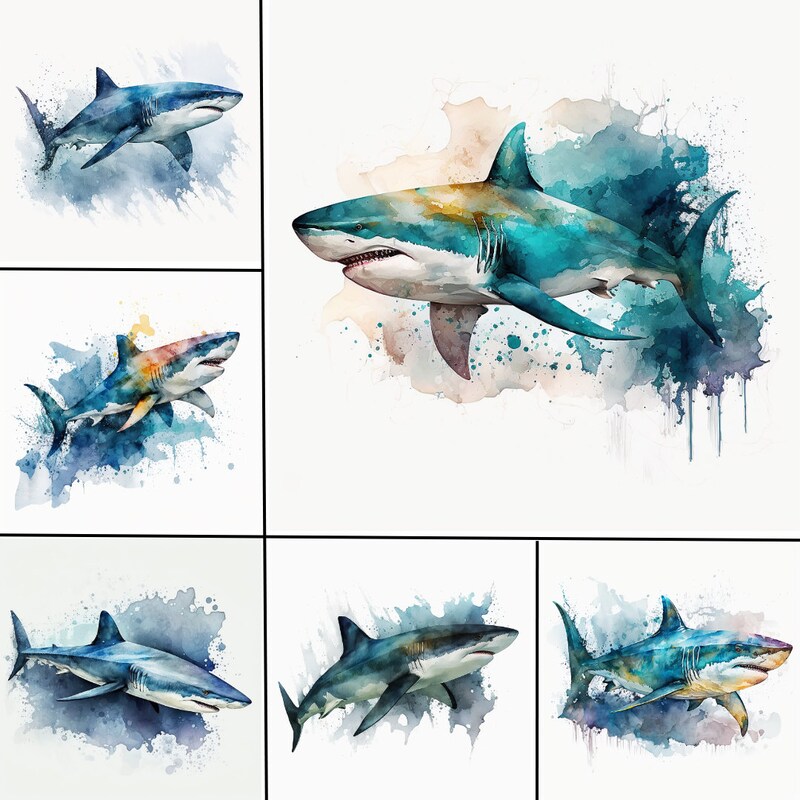 Shark Clipart - Etsy