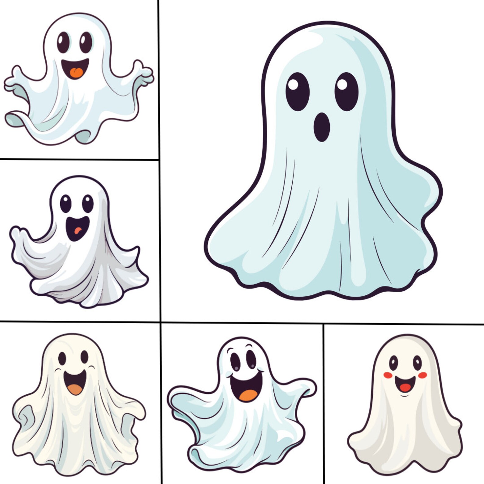 Cute Ghost Clipart Spooky Season Kids Halloween Happy Ghost Clipart PNG ...