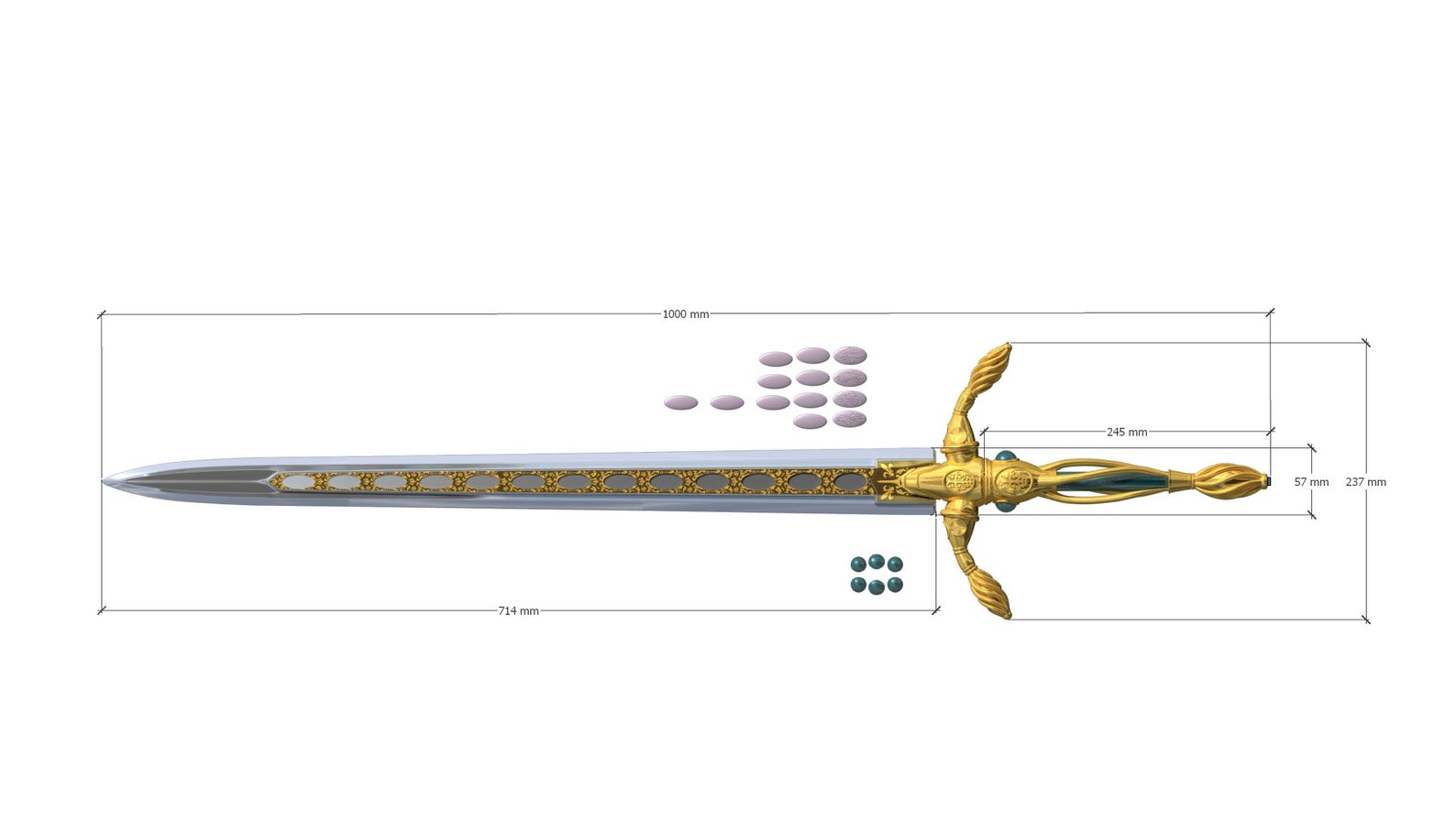 Alice in Wonderland Vorpal Sword 3D PRINT FILES - Etsy