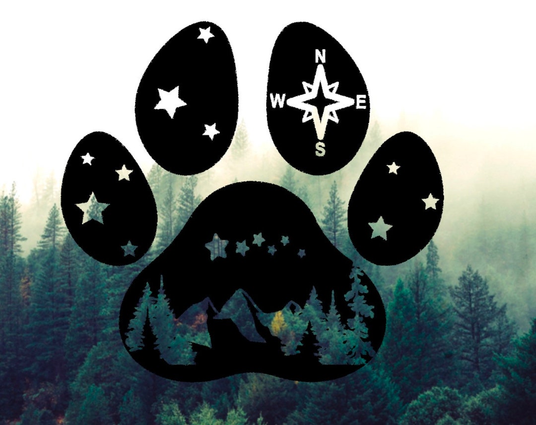 Adventure Dog Vinyl Decal | Paw Print Mountain Rescue Dog ...