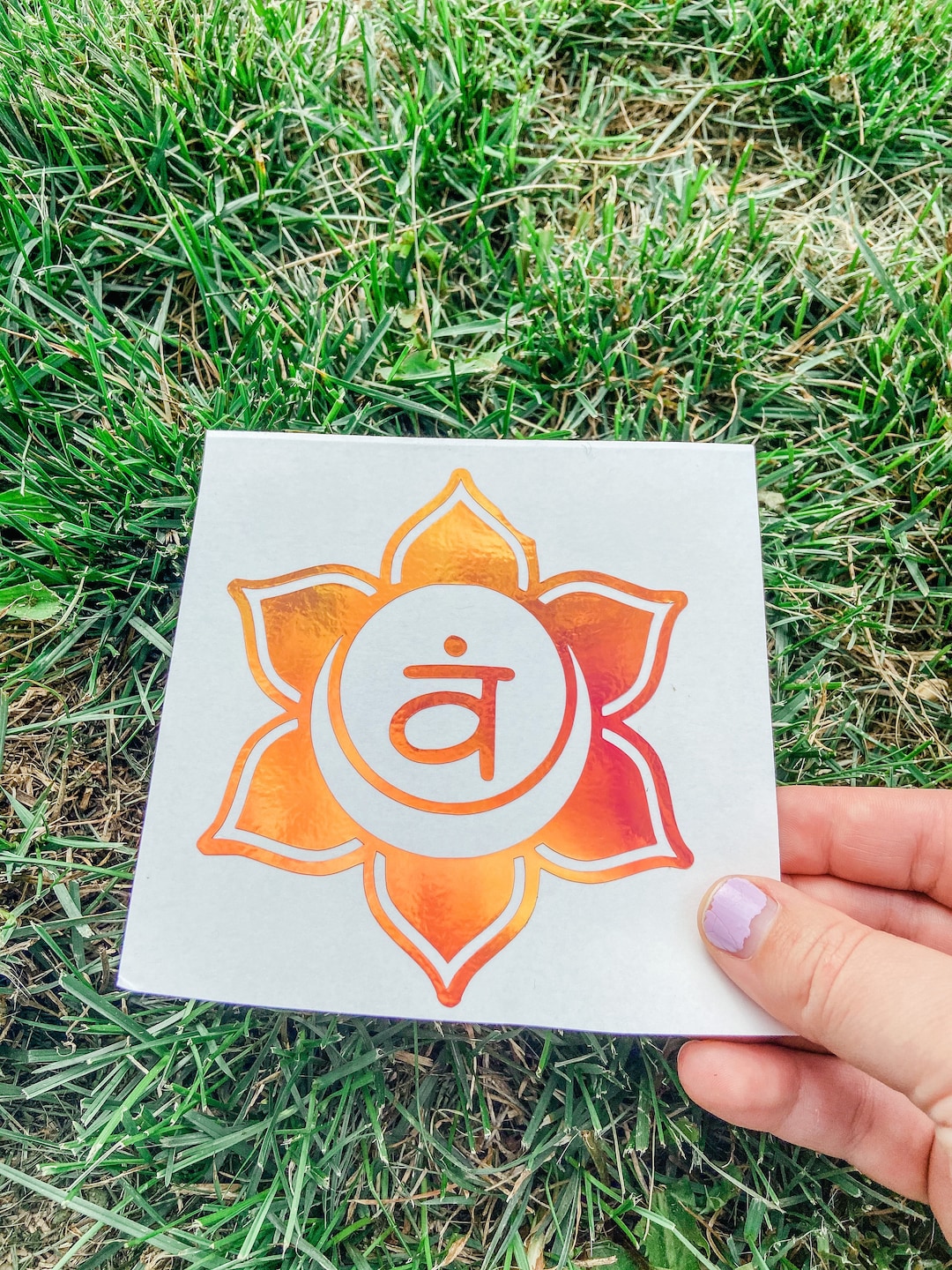 Iridescent Sacral Chakra Vinyl Decal - Great for Laptop Cases, Bumper ...