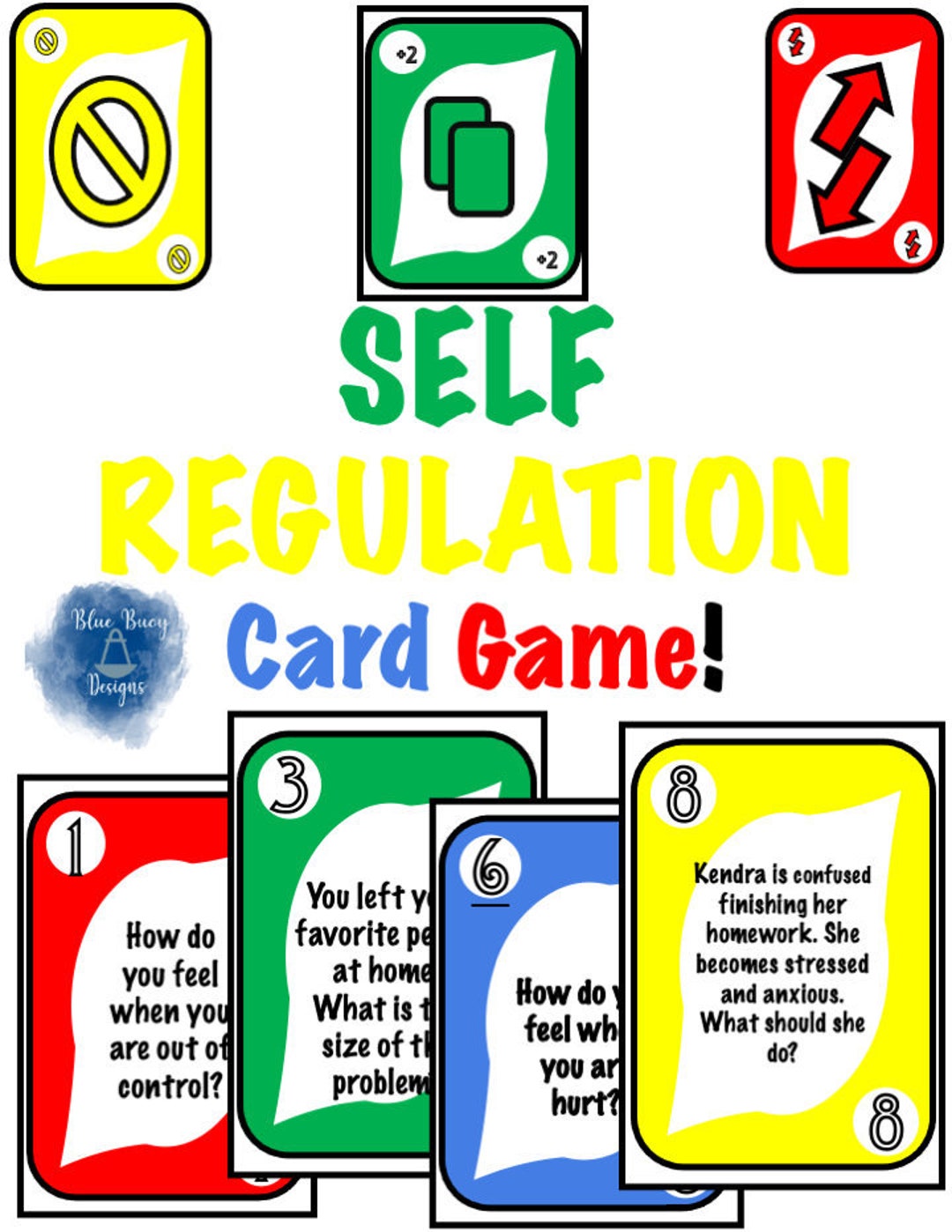 Self Regulation Card Game! 132 CARDS Editable/blank Cards & Printable ...