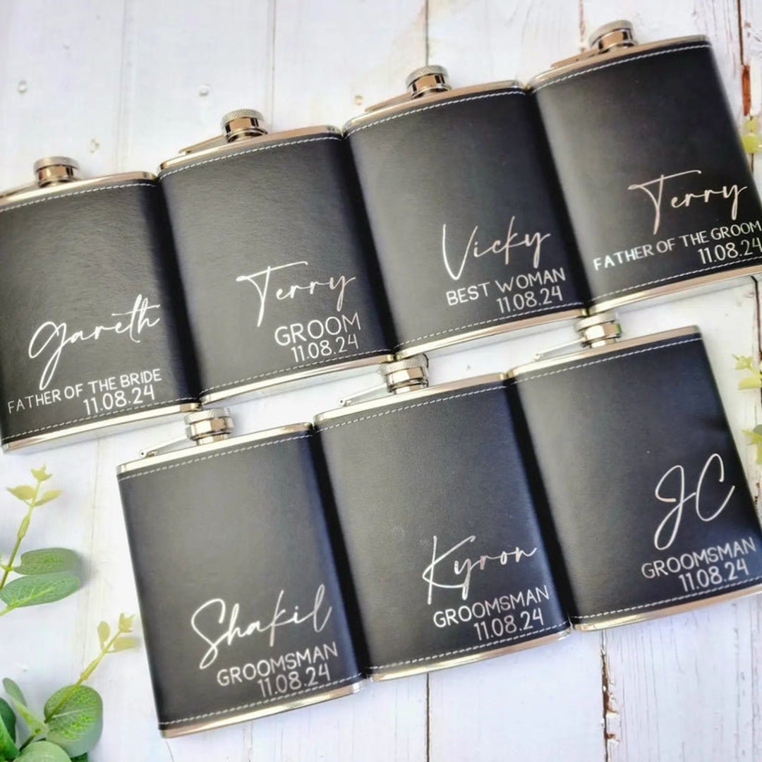 Personalised Hip Flasks, Groomsman Gifts, Bridal Party, Wedding Gifts ...