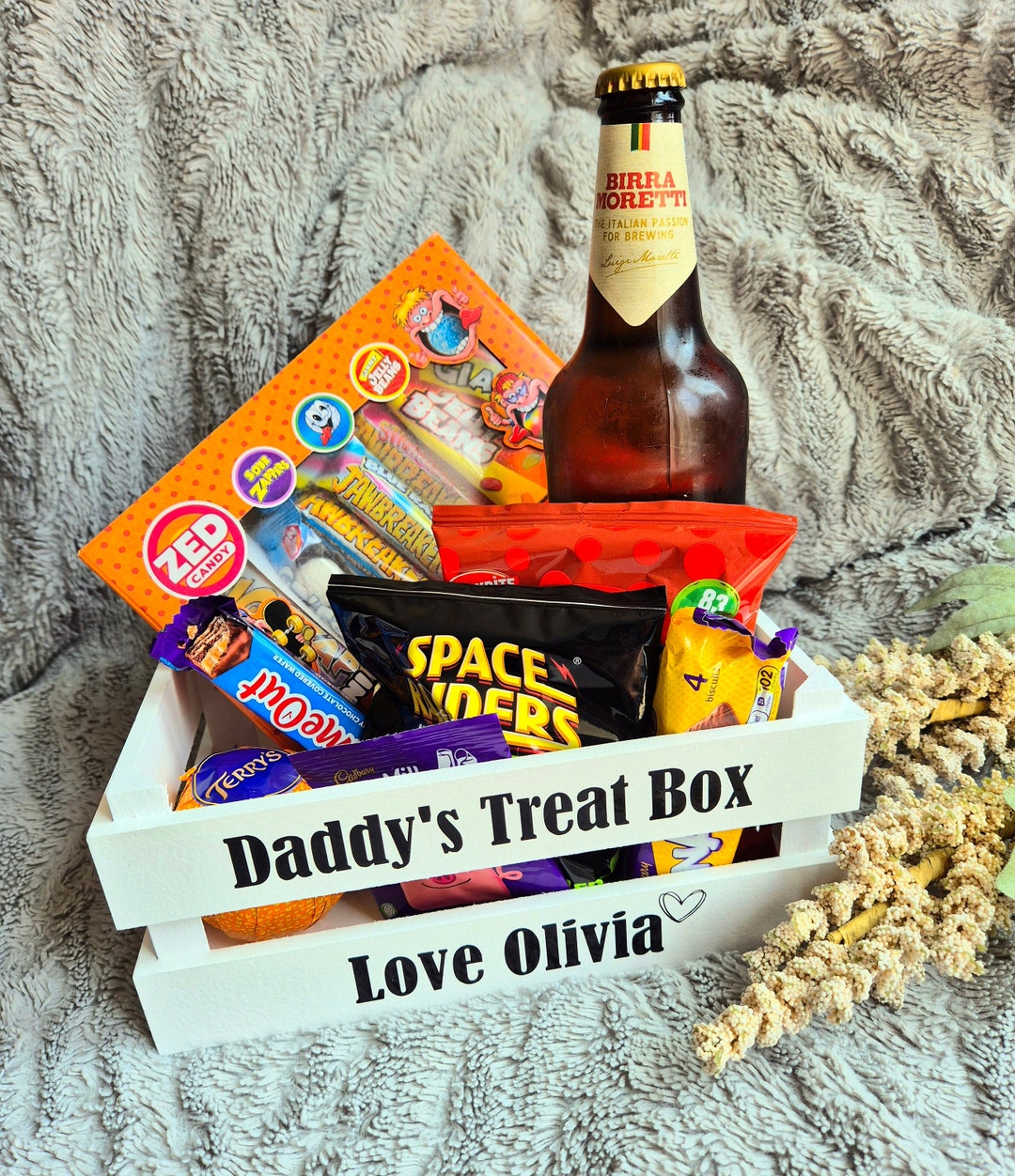 Father's Day Gift, Daddy's Treat Box, Wooden Crate, Husband Present ...