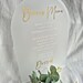 Frosted Acrylic Wedding Dinner Menu Sign: Gold Font, A4 Arched Design ...