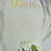 Frosted Acrylic Wedding Dinner Menu Sign: Gold Font, A4 Arched Design ...