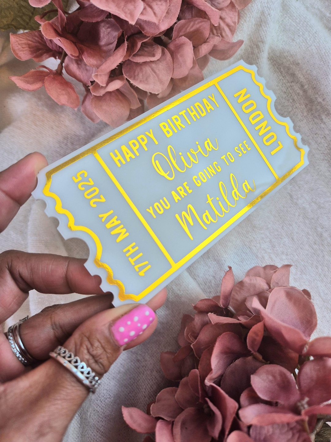 Acrylic Ticket, Ticket Gift Idea, Frosted, Token Event Keepsake ...