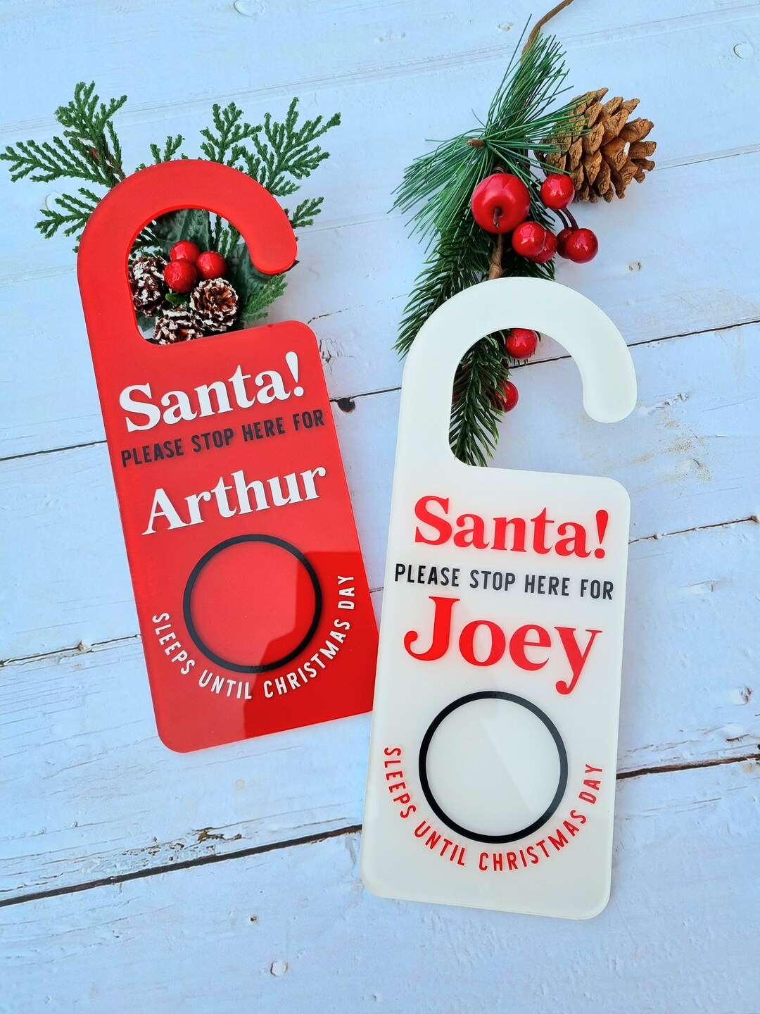 Personalized Christmas Countdown Door Hanger: Acrylic Kids' Sign - Etsy