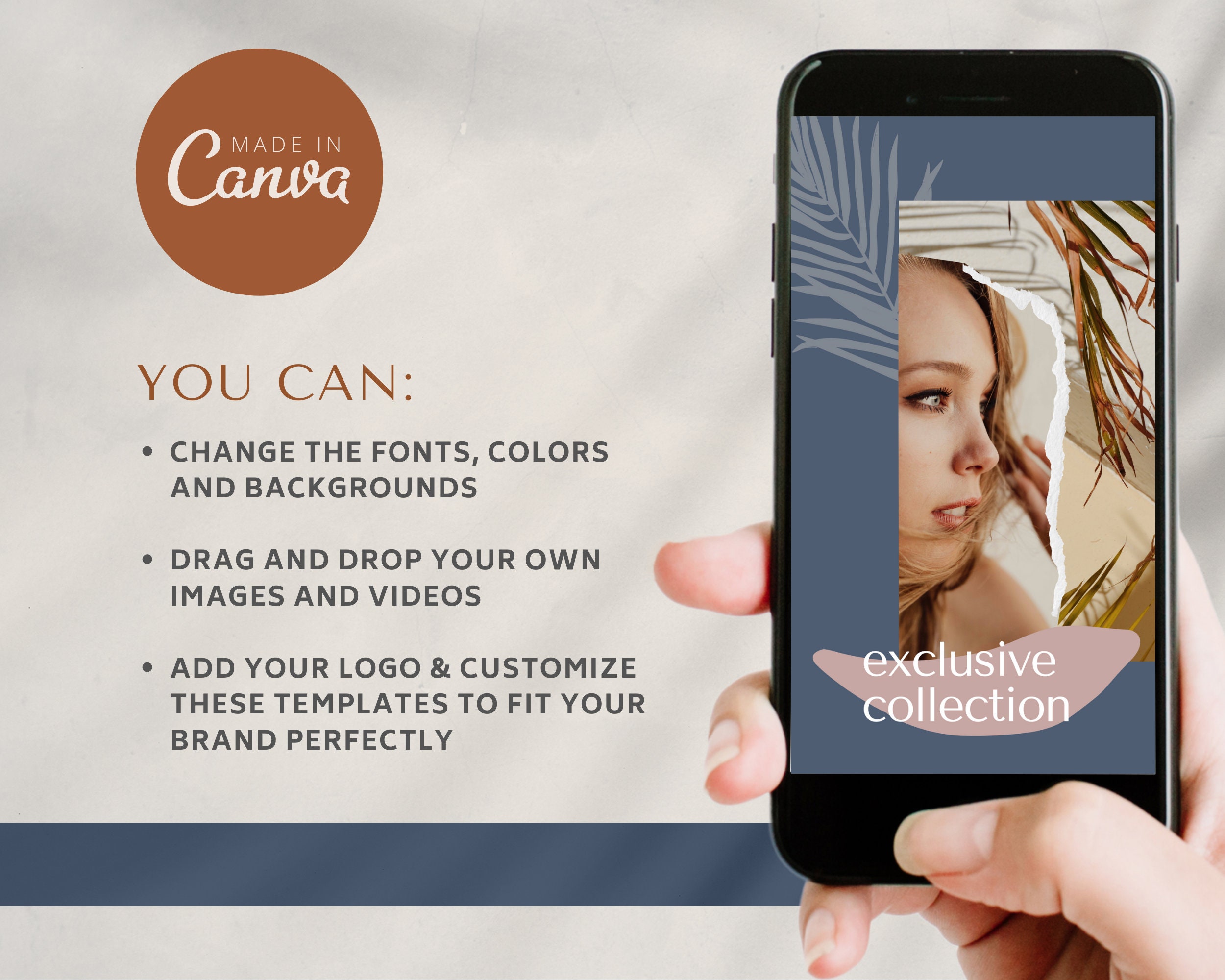 25 Instagram Story Templates Made in Canva Neutral Instagram - Etsy